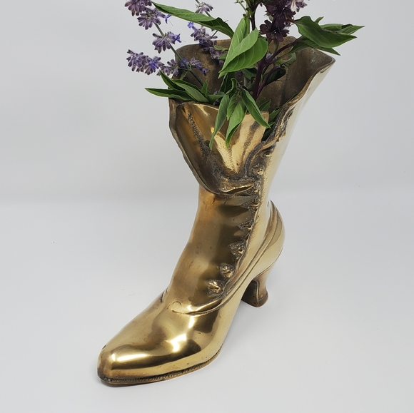 Accents | Brass Victorian Shoe Vase | Poshmark